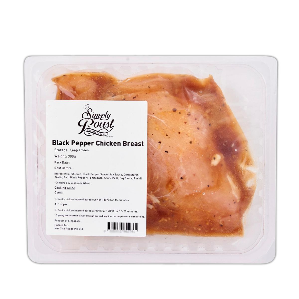 Simply Roast | Black Pepper Chicken Breast | 300g – Hen Tick Foods