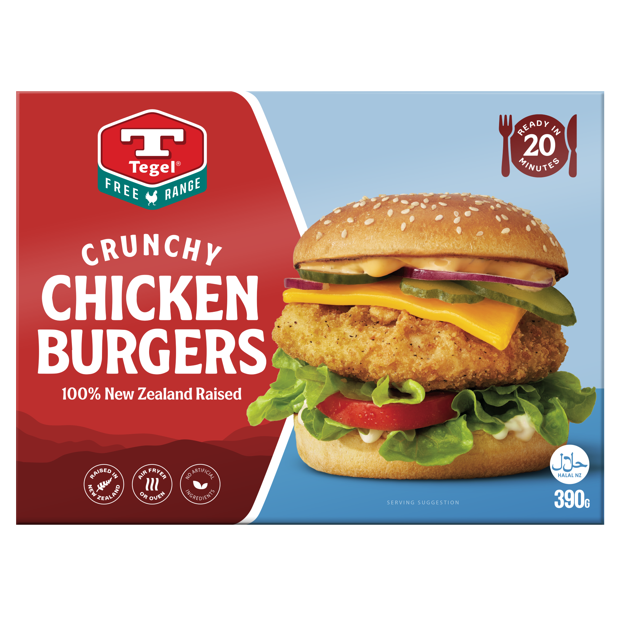 Tegel | Free Range Crunchy Chicken Burgers | 390g – Hen Tick Foods