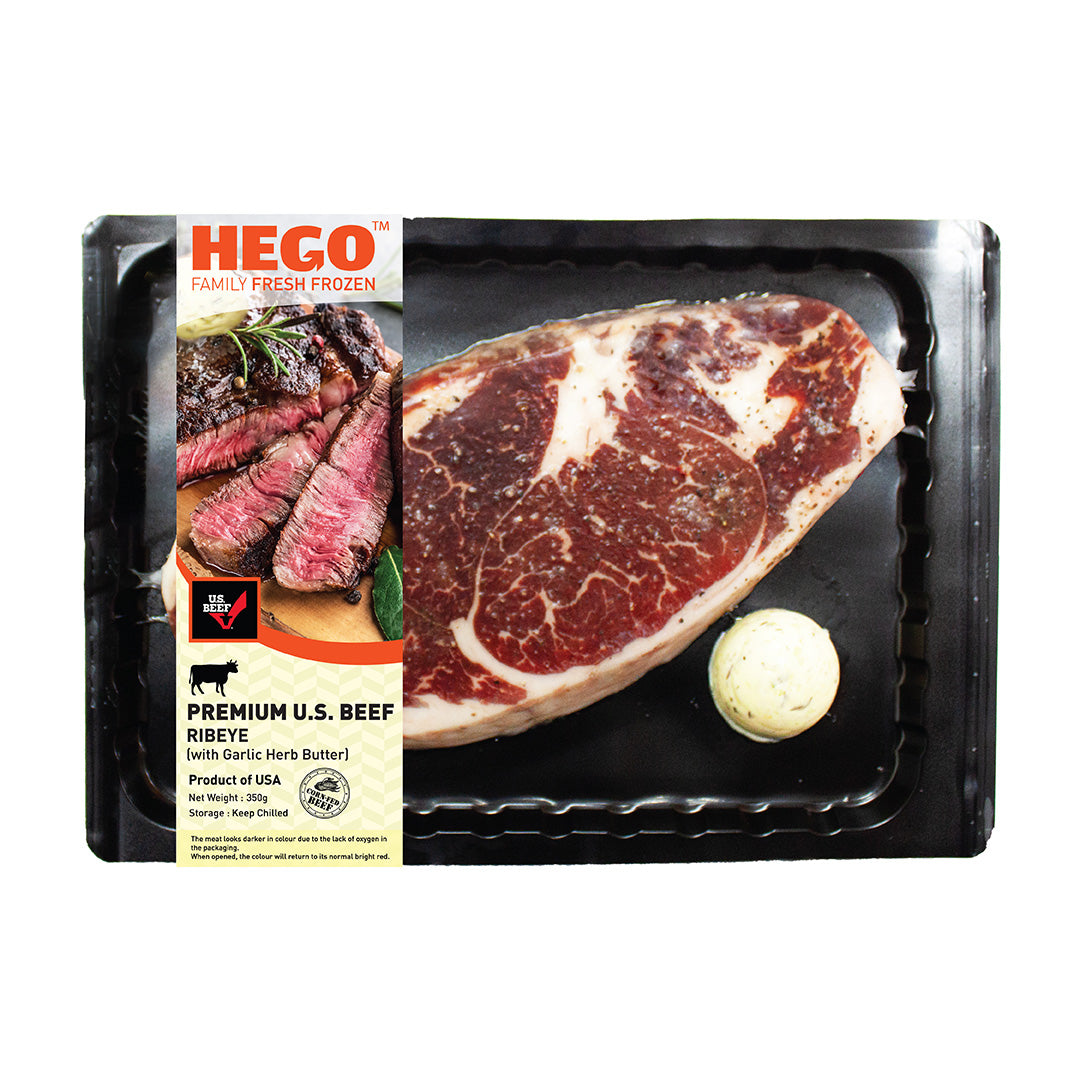 Hego | US Beef Ribeye with Garlic Herb Butter | 350g – Hen Tick Foods