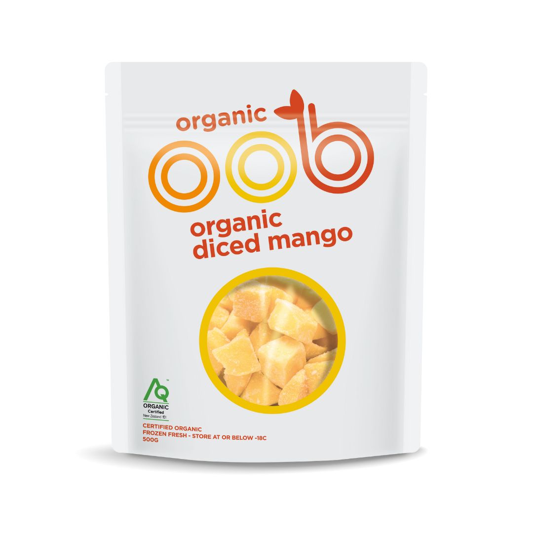 OOB | Organic Diced Mango | 500g – Hen Tick Foods
